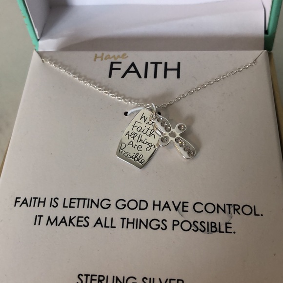 Footnotes | Jewelry | Nib Footnotes Faith Crystal Sterling Silver 6 ...